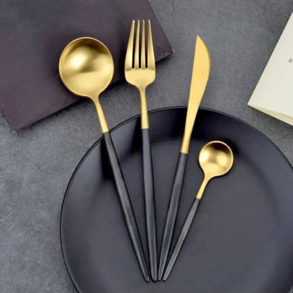 Luxurious Gold Cutlery Set – 24 Pieces - ZKG Homeware