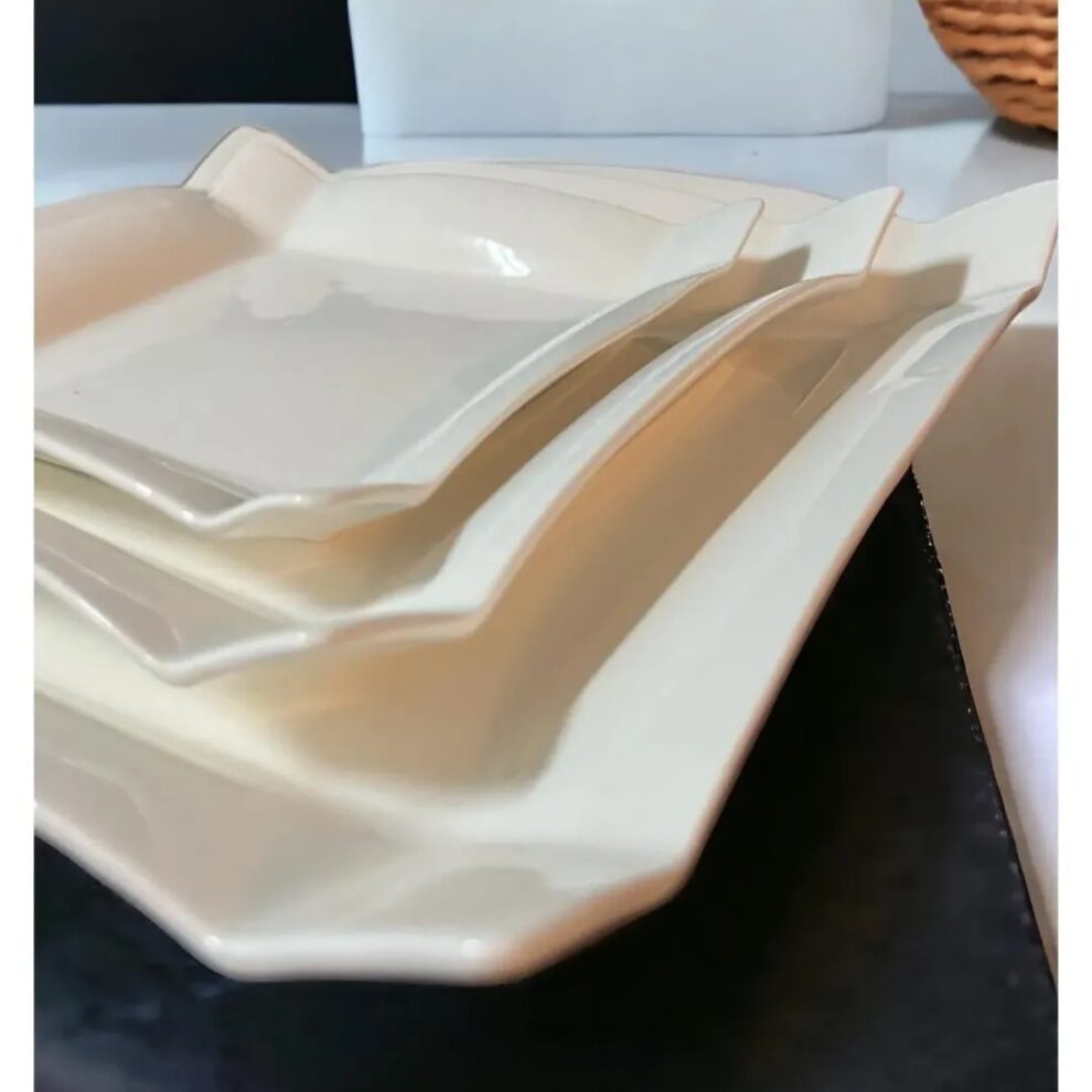 Luxury White Square Dinner- plates - ZKG Homeware